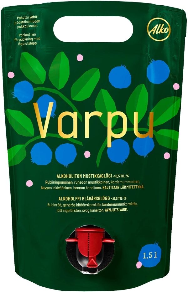 Varpu Alkoholiton Mustikkaglögi wine pouch | Alko