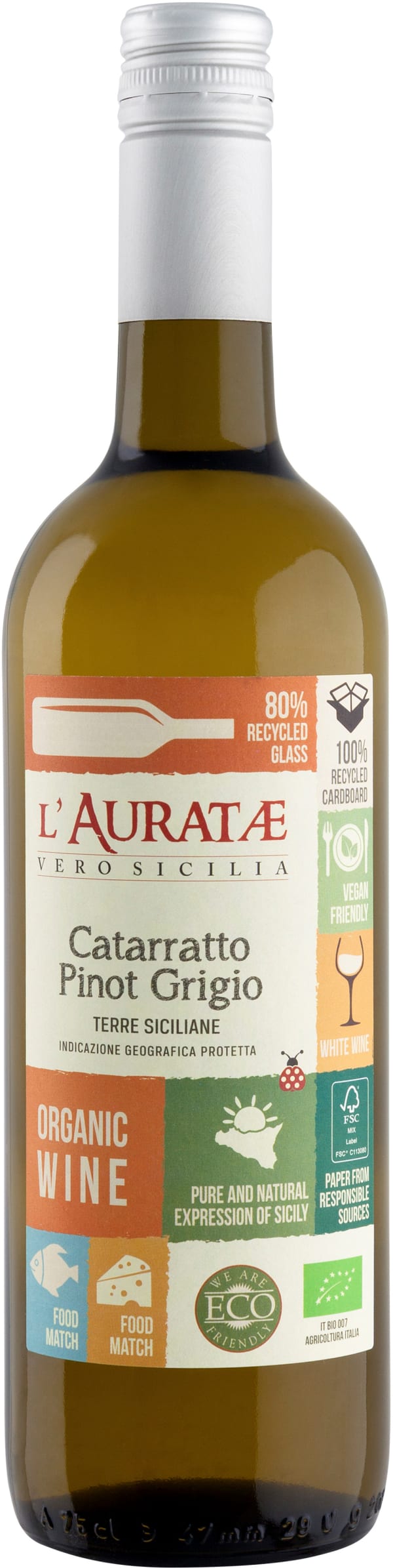 L'Auratae Organic Catarratto Pinot Grigio 2021 | Alko